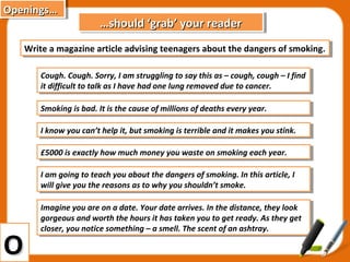AQA English Language - Writing - Questions 5&6 | PPT | Smoking ...