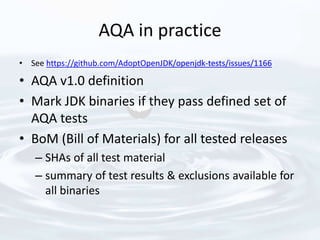 AdoptOpenJDK Quality Assurance OJDK Lightning Talk | PPT