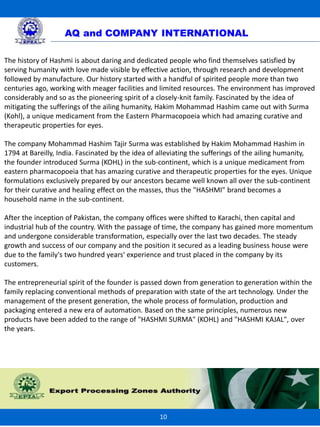 AQ and company international-Export Processing Zones Pakistan | PPTX