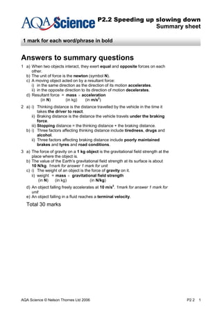 Aqa p2 revision booklet (1) | PDF