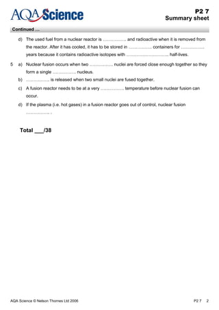 Gcse physics revision booklet | PDF