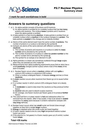 Gcse physics revision booklet | PDF