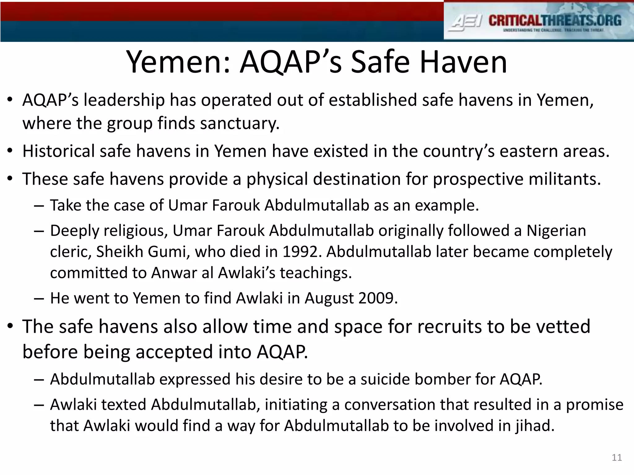 Al Qaeda in the Arabian Peninsula: Leaders and their Networks | PPTX