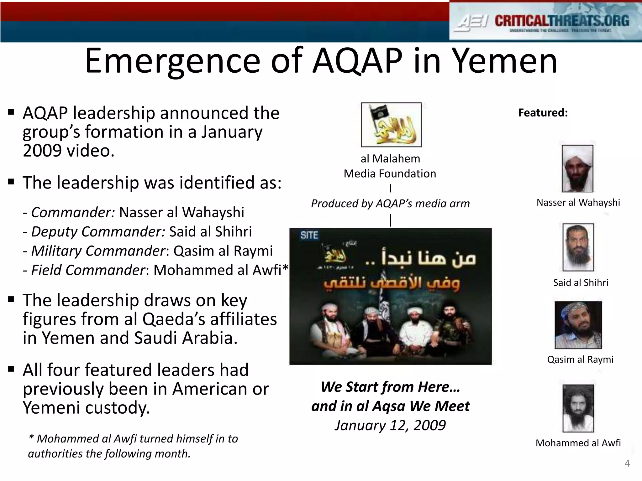 Al Qaeda in the Arabian Peninsula: Leaders and their Networks | PPTX