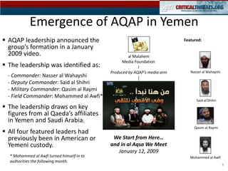 Al Qaeda in the Arabian Peninsula: Leaders and their Networks | PPTX