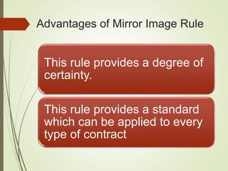 Agreement in Contract: Mirror Image Rule | PPTX | Business | Business ...