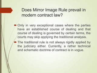 Agreement in Contract: Mirror Image Rule | PPTX | Business | Business ...