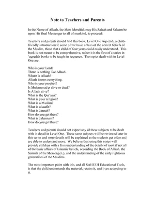 Aqeedah course for_children | PDF