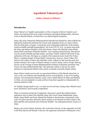 Aqeedatul tahawiyyah text_-_imam_tahawi | PDF | Islam | Religion ...