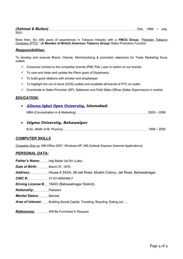 Aqeel ahmed badar's cv (02052016) (1) | PDF
