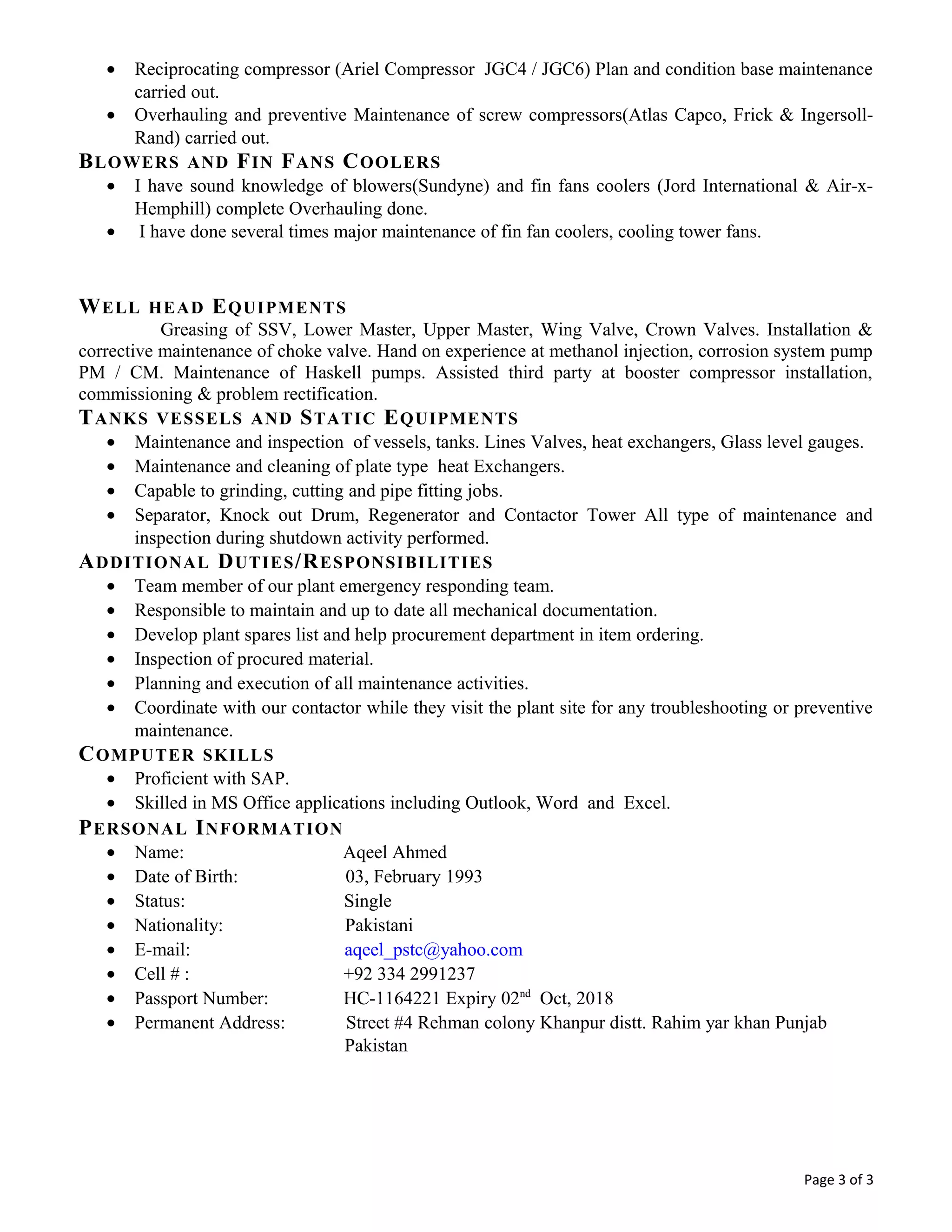 Aqeel cv updated | DOC | Civil Engineering Industry | Industries