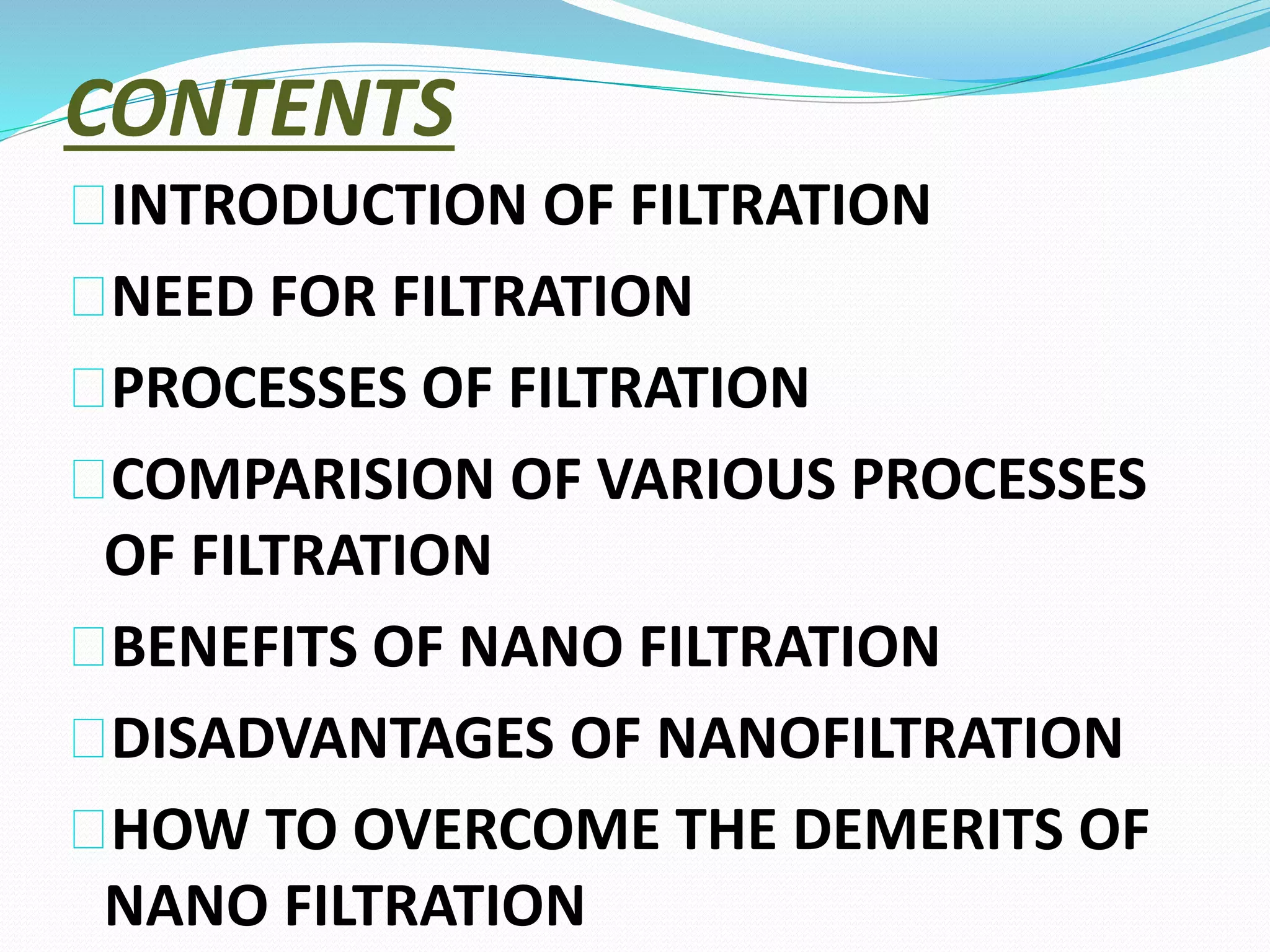 Nano Filtration In Water Supply Systems | PPTX