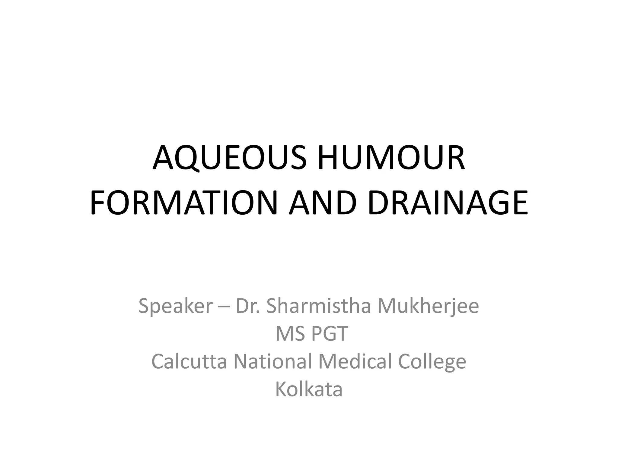 Aqueous production and drainage | PPTX