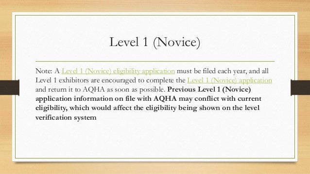 Explaining the AQHA Leveling Process - by Regina Kernin