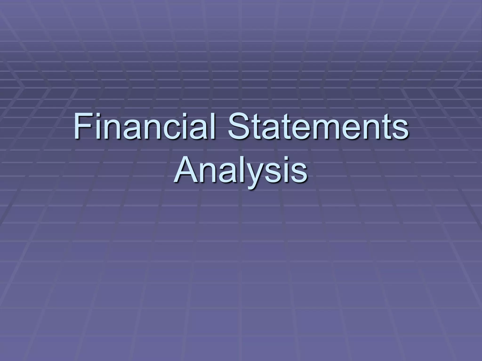 Financial Statement Analysis | PPT