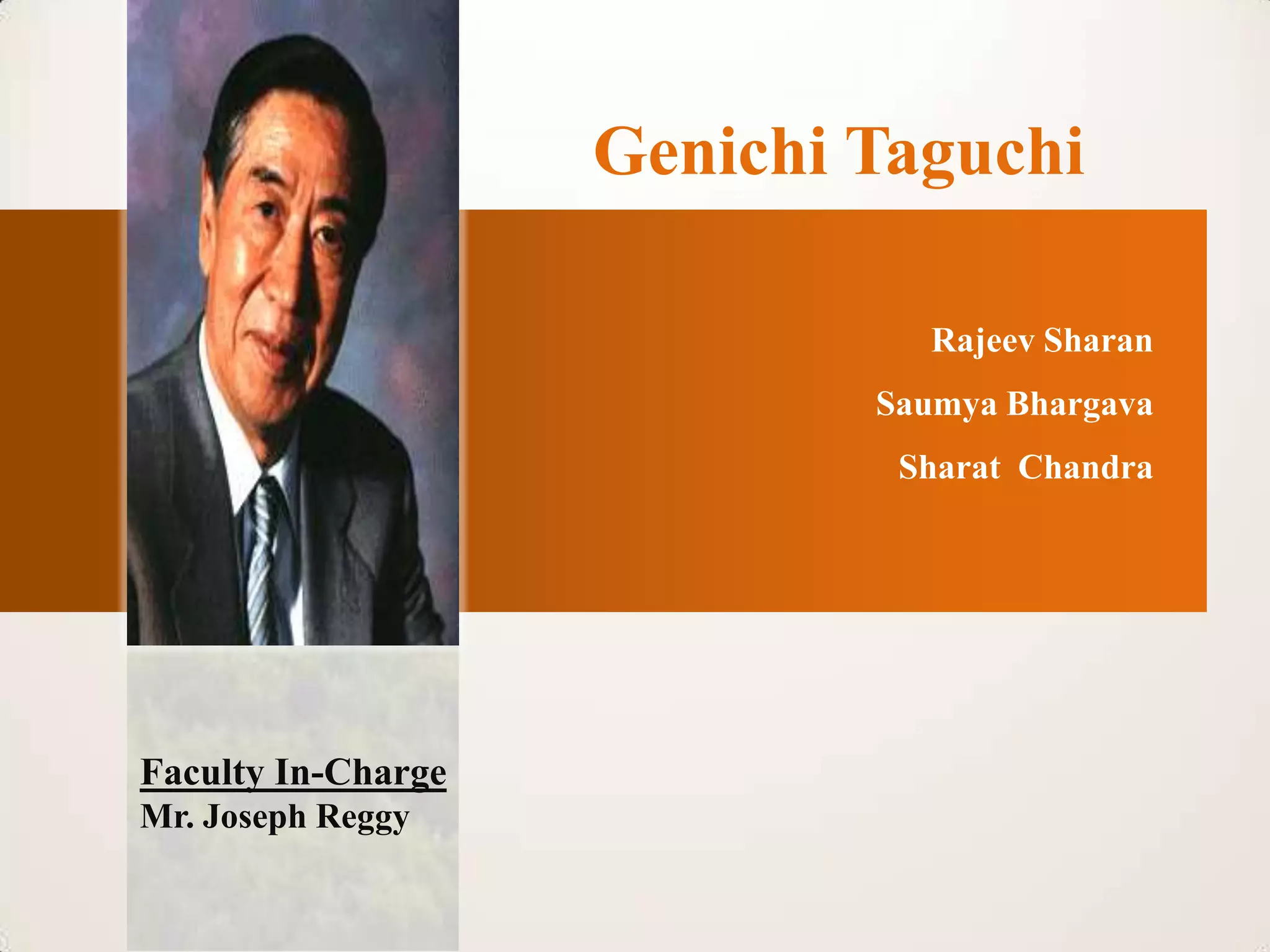 TAGUCHI- QUALITY GURU | PPTX