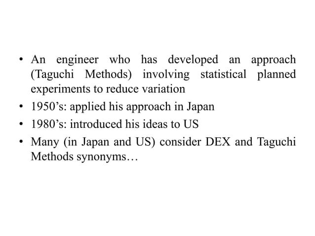 TAGUCHI- QUALITY GURU | PPT