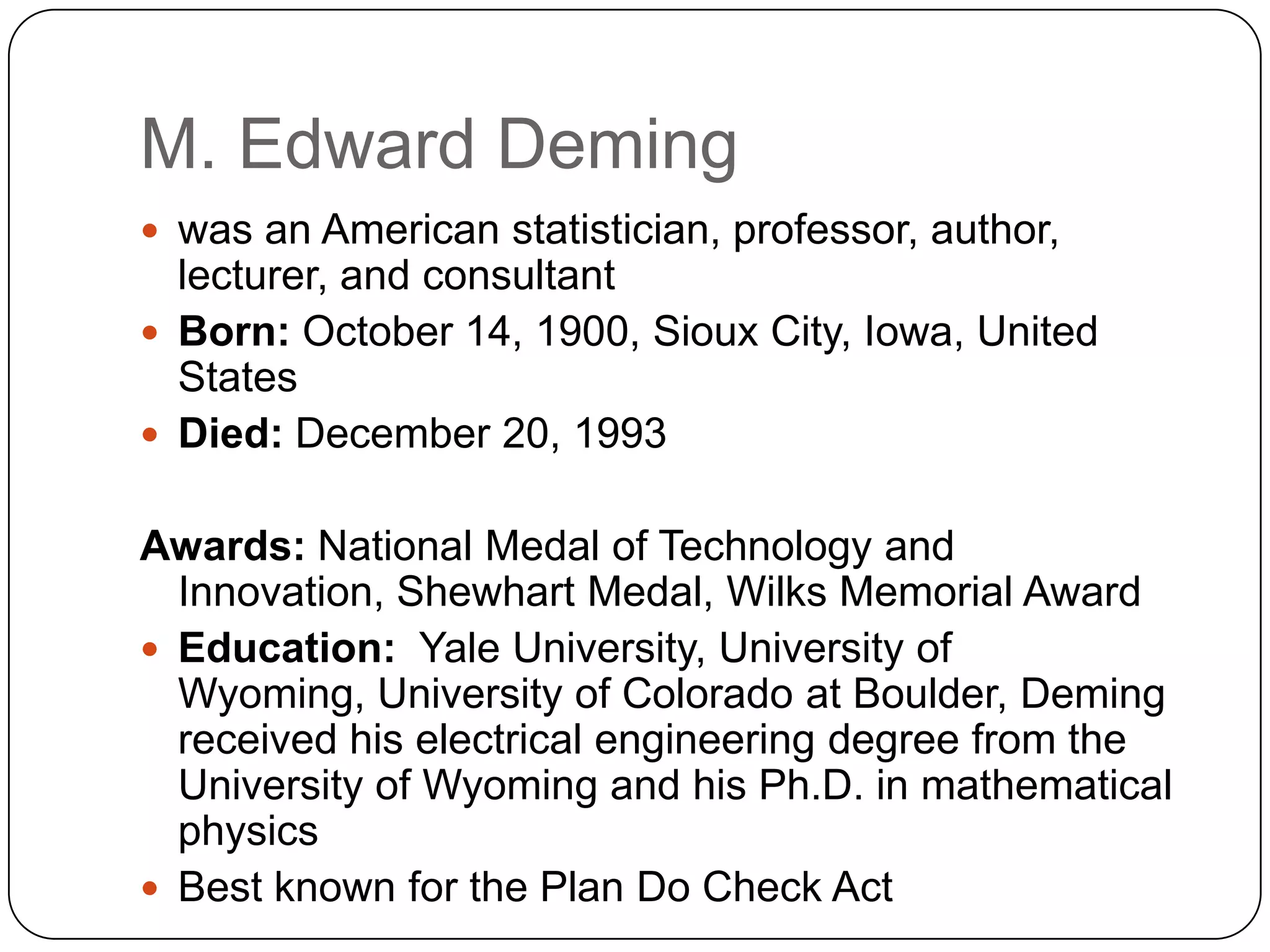 Dr. W. Edward Deming | PPTX
