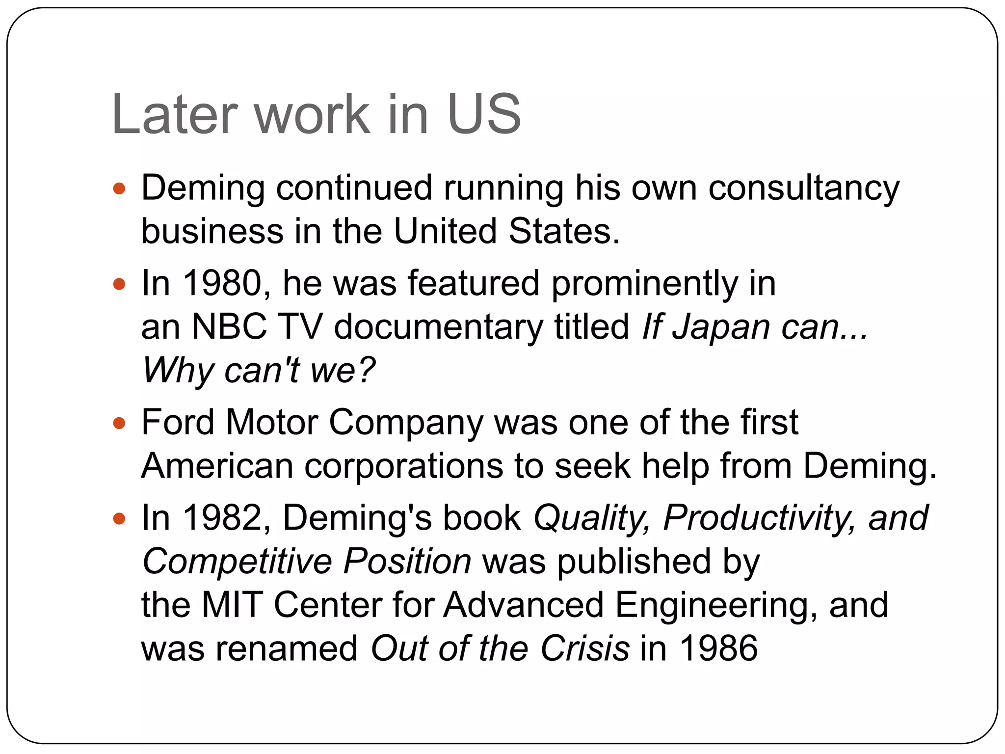 Dr. W. Edward Deming | PPTX