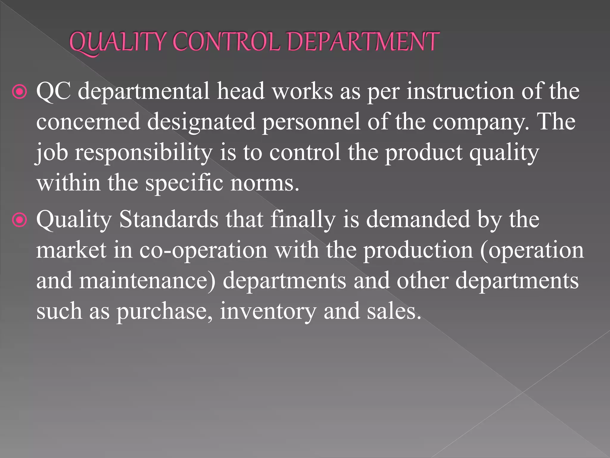 QUALITY CONTROL IN AN APPAREL INDUSTRY | PPTX