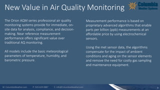 Orion Air Quality Monitoring Systems - CWS | PDF | Indoor Environmental ...