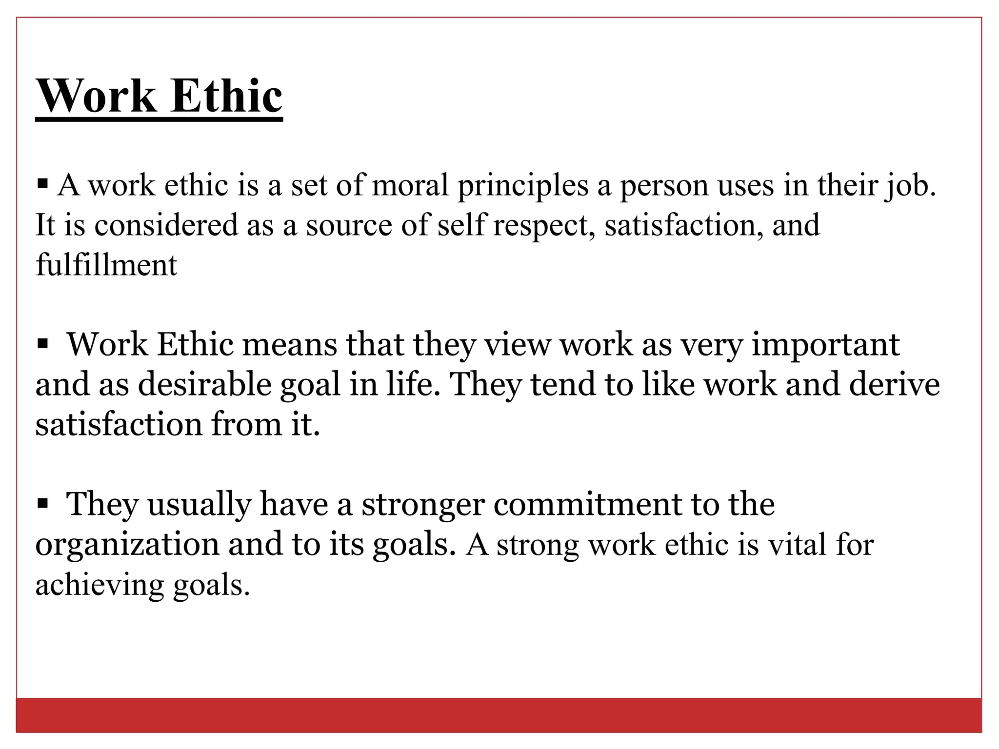 Work Ethic and Four combination of Socialization and Individualization | PPTX