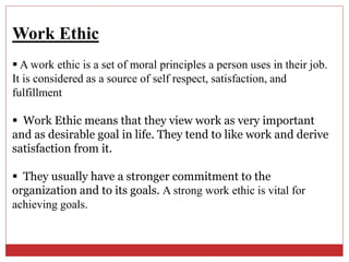 Work Ethic and Four combination of Socialization and Individualization ...