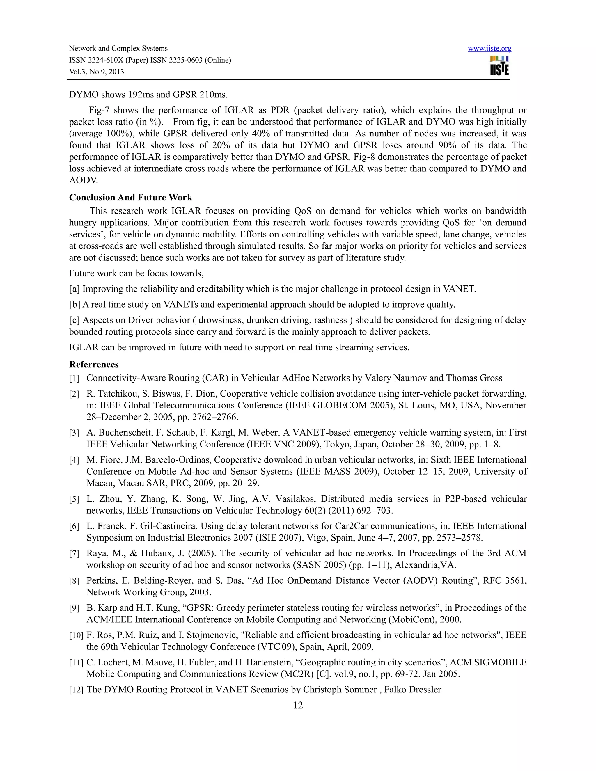 A qos adaptive routing scheme (iglar) for highly dynamic | PDF