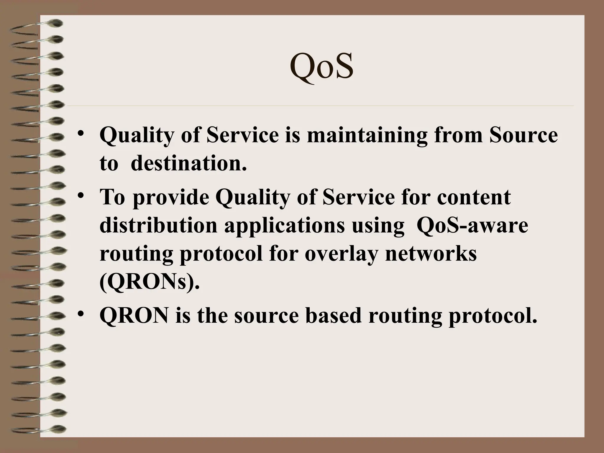 a qos aware routing protocols for p2p overlay.ppt