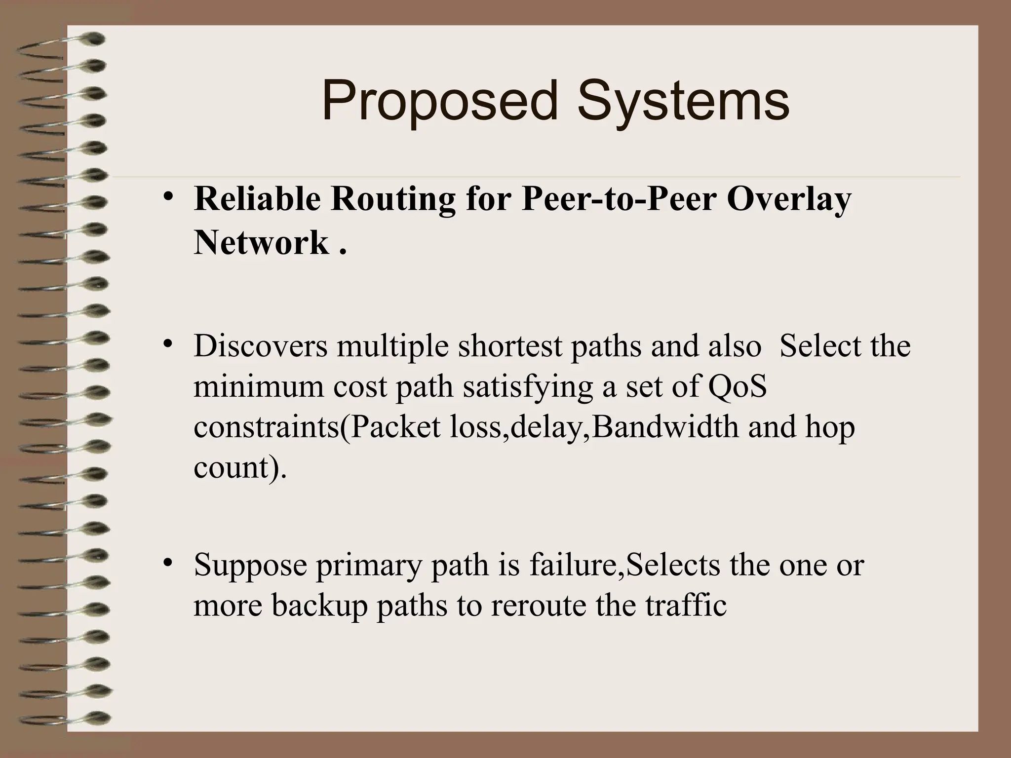 a qos aware routing protocols for p2p overlay.ppt
