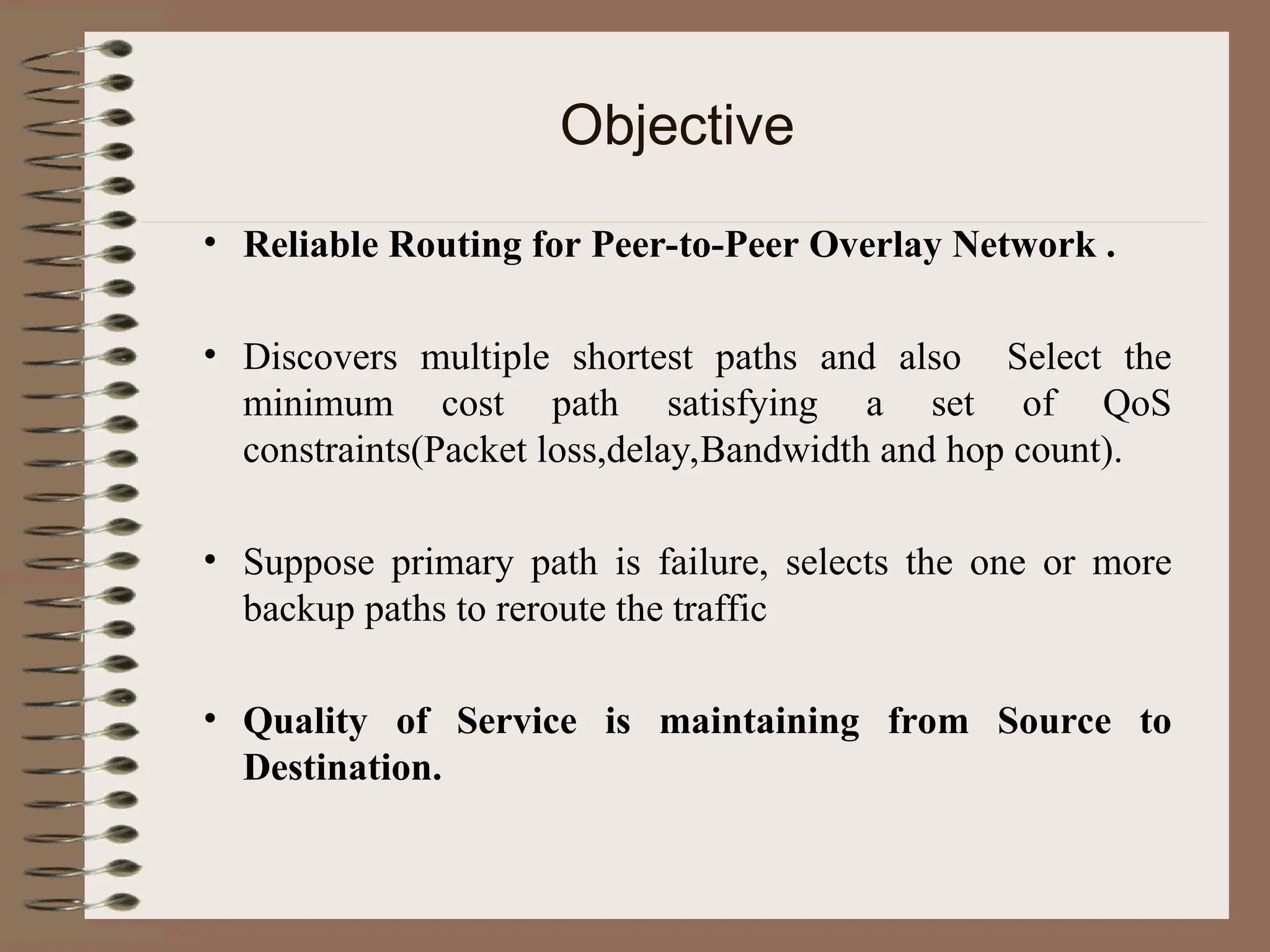 A Qos Aware Routing Protocols For P2p Overlayppt