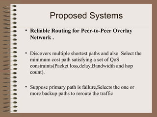 a qos aware routing protocols for p2p overlay.ppt