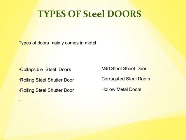 Types of Steel Doors