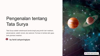 Tata surya materi kelas enam sekolah dasar | PPTX