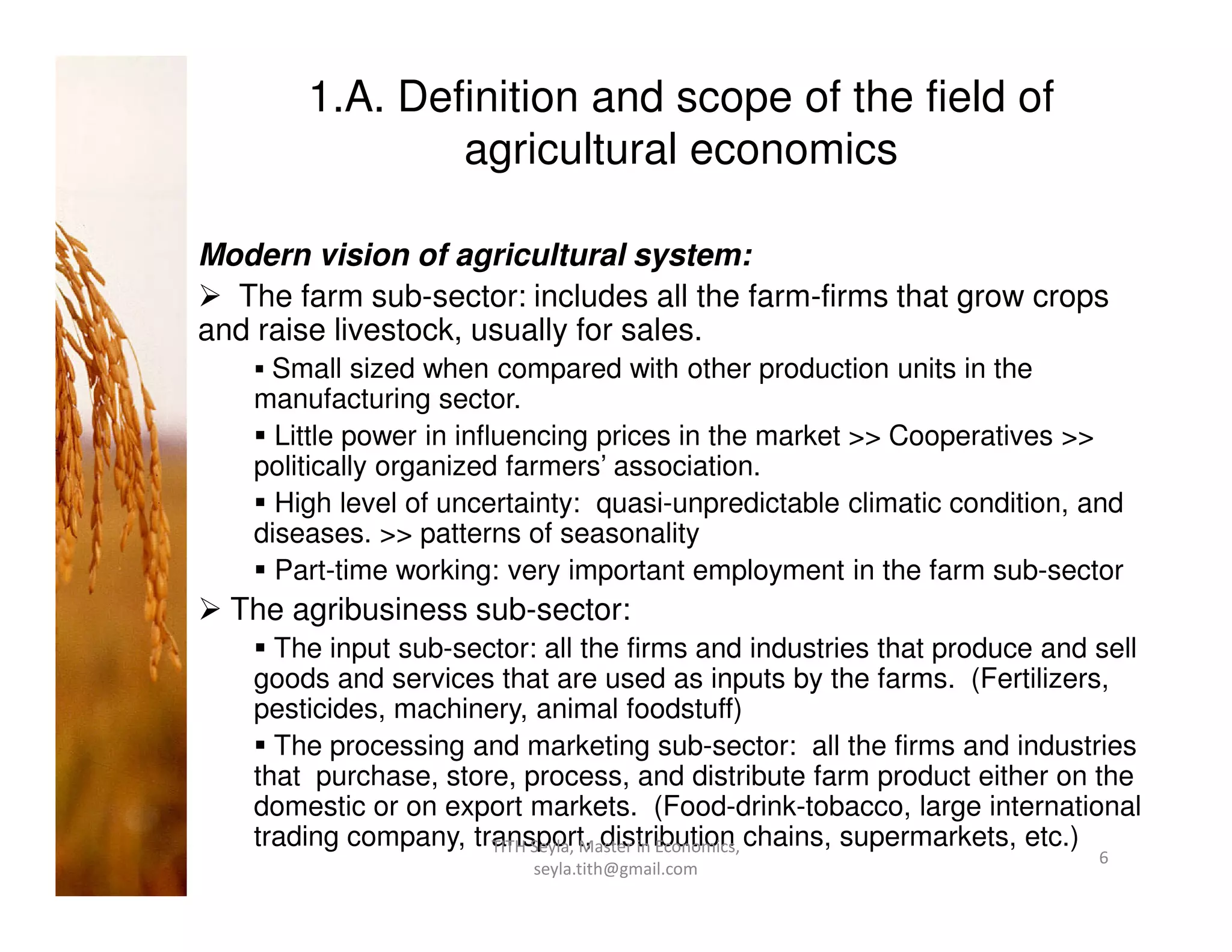 Agricultural economics-ppt | PDF