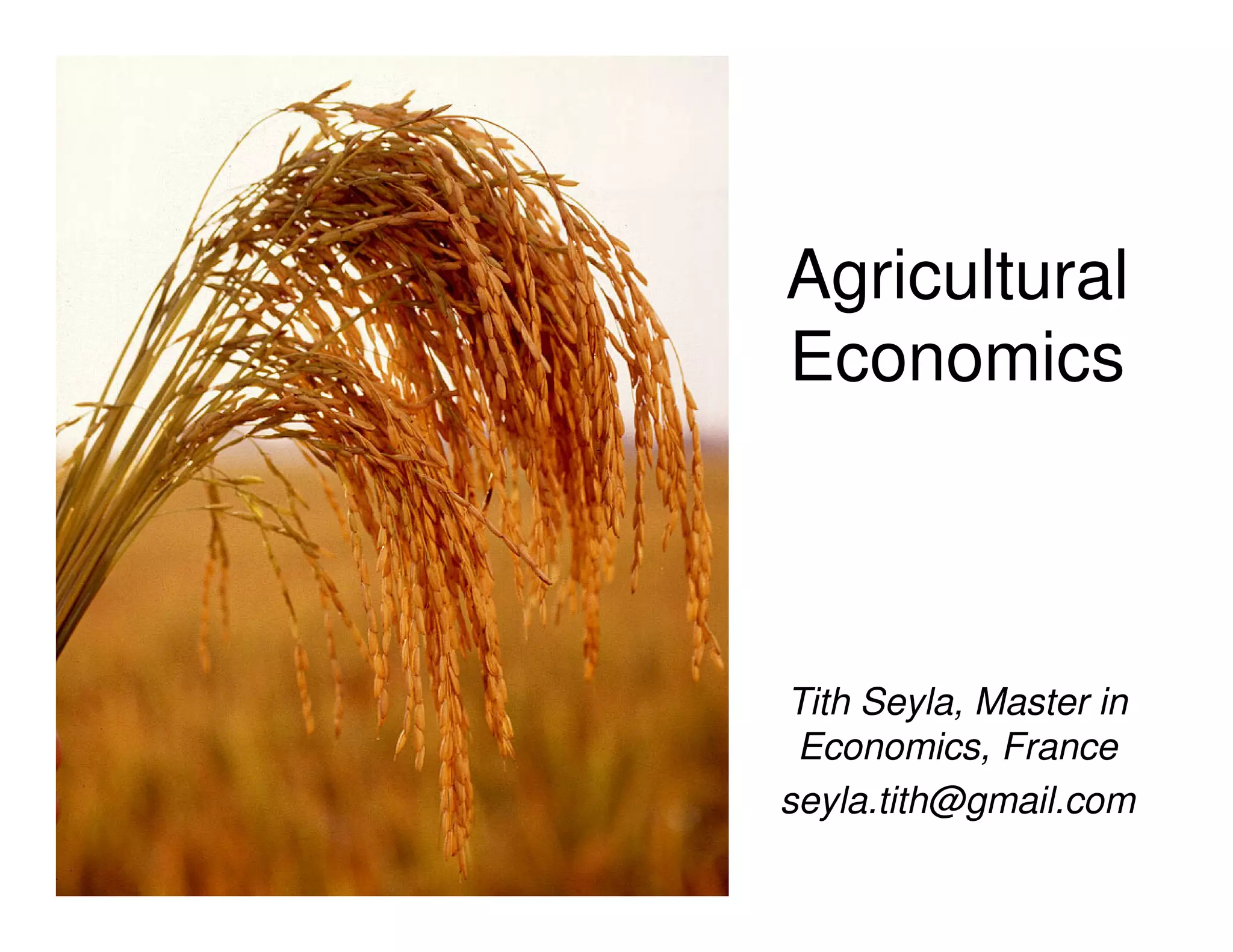 Agricultural economics-ppt | PPT