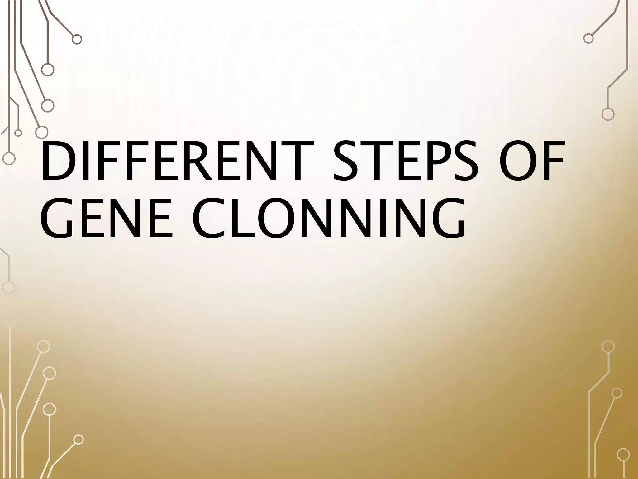 gene cloning, secreening a library, cloning products, requrements ...