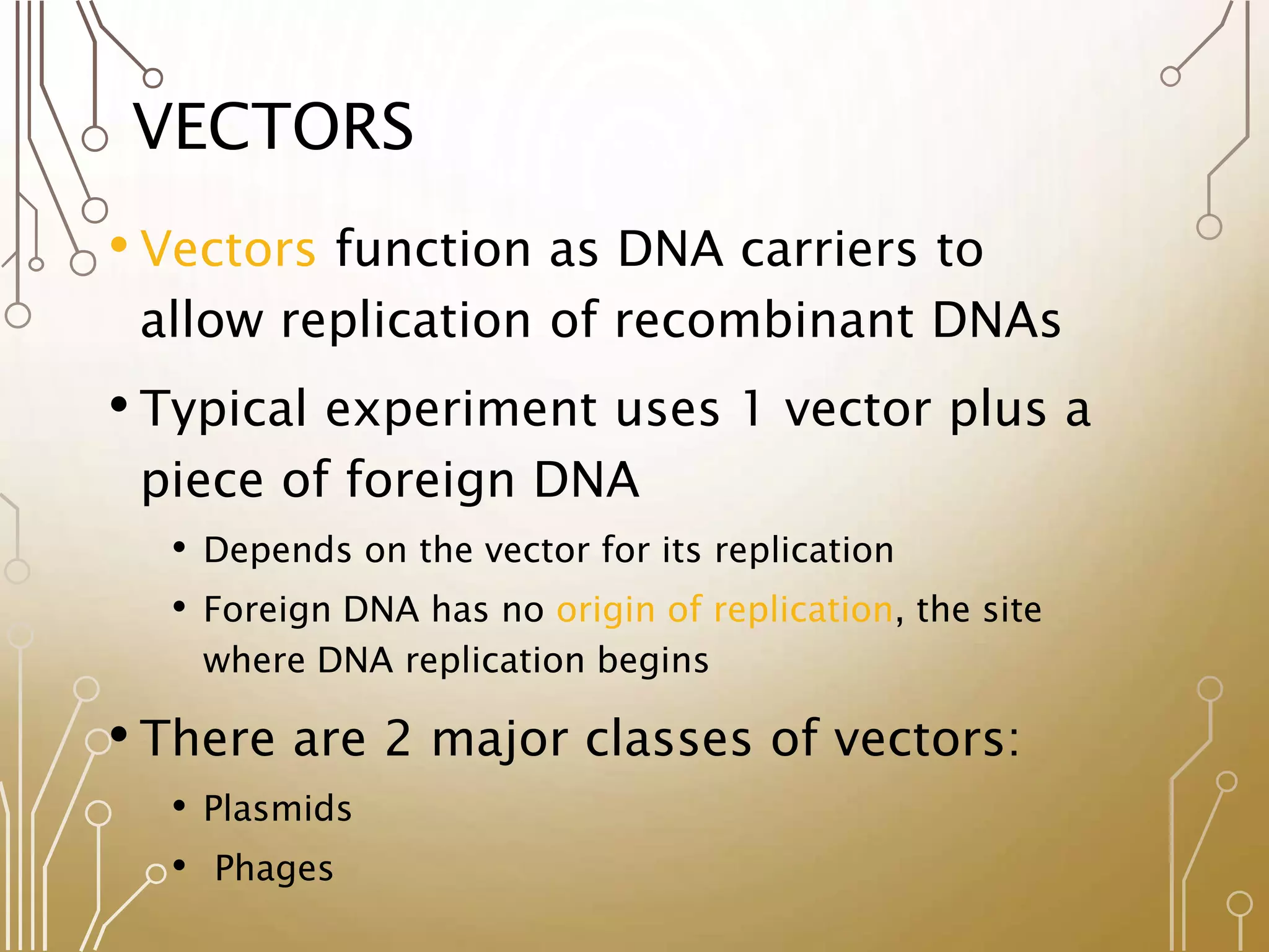 gene cloning, secreening a library, cloning products, requrements ...