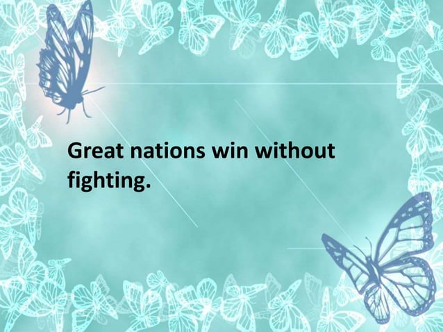 Great Nations win without Fighting | PPT