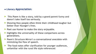 Childhood of the ancients analysis post modern poem | PPTX