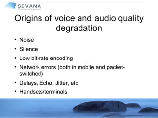 AQuA Voice Quality Testing. Competitive Alternative For Pesq (P 862) | PPT