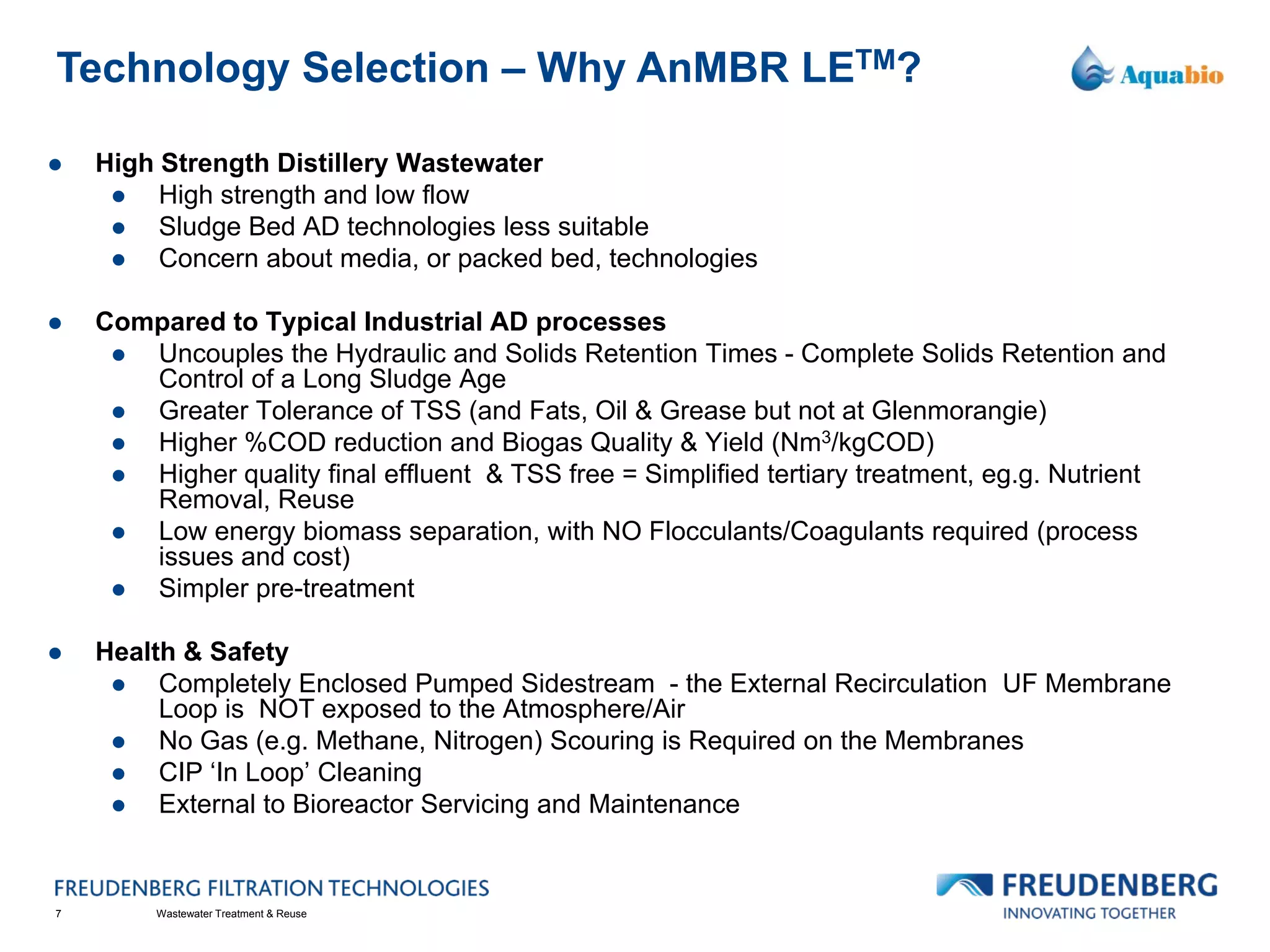 The role of AnMBR LEtm Anaerobic MBR in environmental improvements at ...
