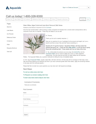 Aquacide Pellets for Water Willow Control | PDF