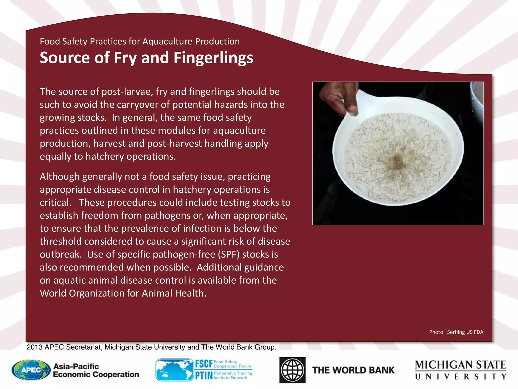 Aquaculture 3 - Food Safety Practices for Aquaculture Production 2013 | PDF