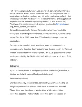 Aquaculture and fish farming | PDF | Agriculture | Industries
