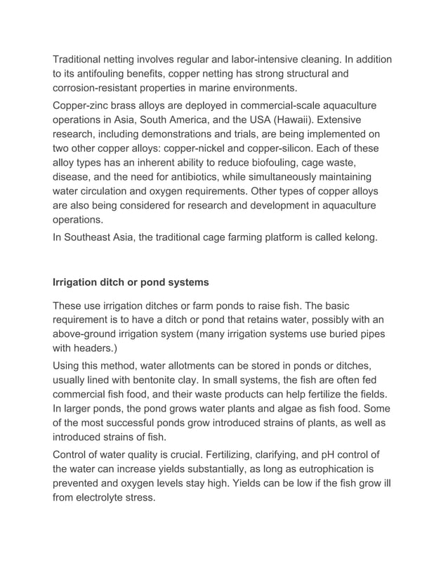 Aquaculture and fish farming | PDF