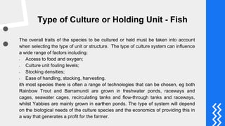 Aquaculture basics module 3 bio requirements | PDF