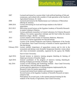 Aquaculture CV | PDF