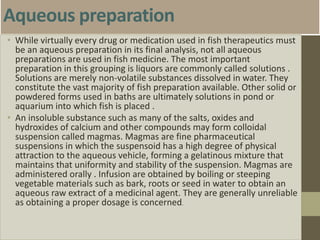 Aquaculture drugs pharmaceutic preparations | PPTX