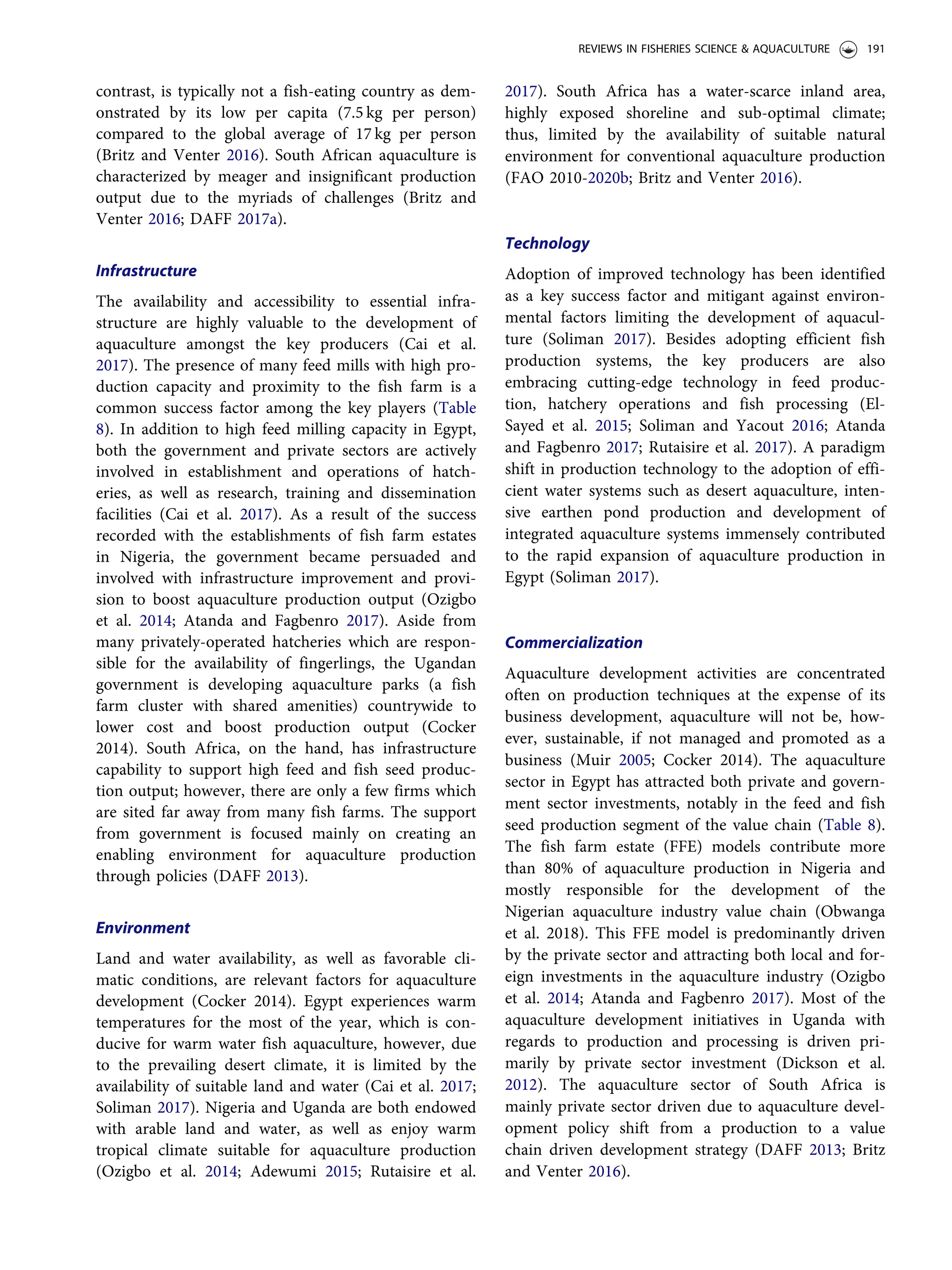 Aquaculture in Africa A Comparative Review of Egypt Nigeria and Uganda ...